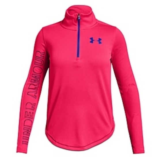 Under Armour | Shirts & Tops | Under Armour Girls Pink Quarter Zip Top ...